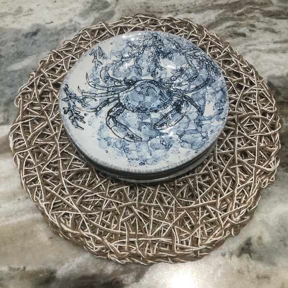 Spectrum Designz | Dining | Spectrum Blue Crab 8 Salad Plates Set Of 4 ...